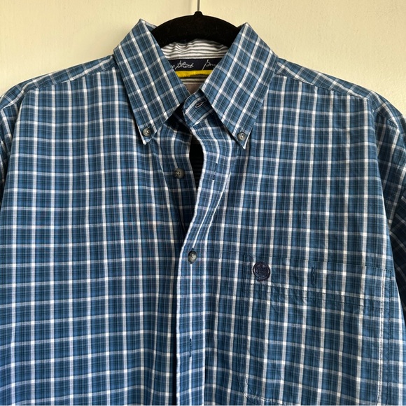 Wrangler | Shirts | Wrangler George Strait Blue Plaid Cowboy Cut ...